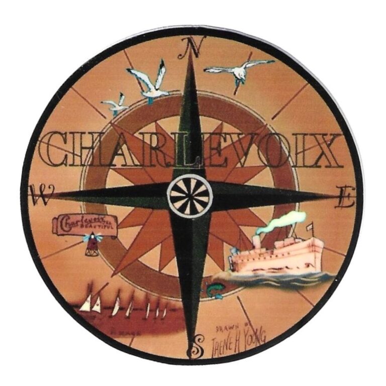 Charlevoix Compass Rose Decal - Charlevoix Historical Society